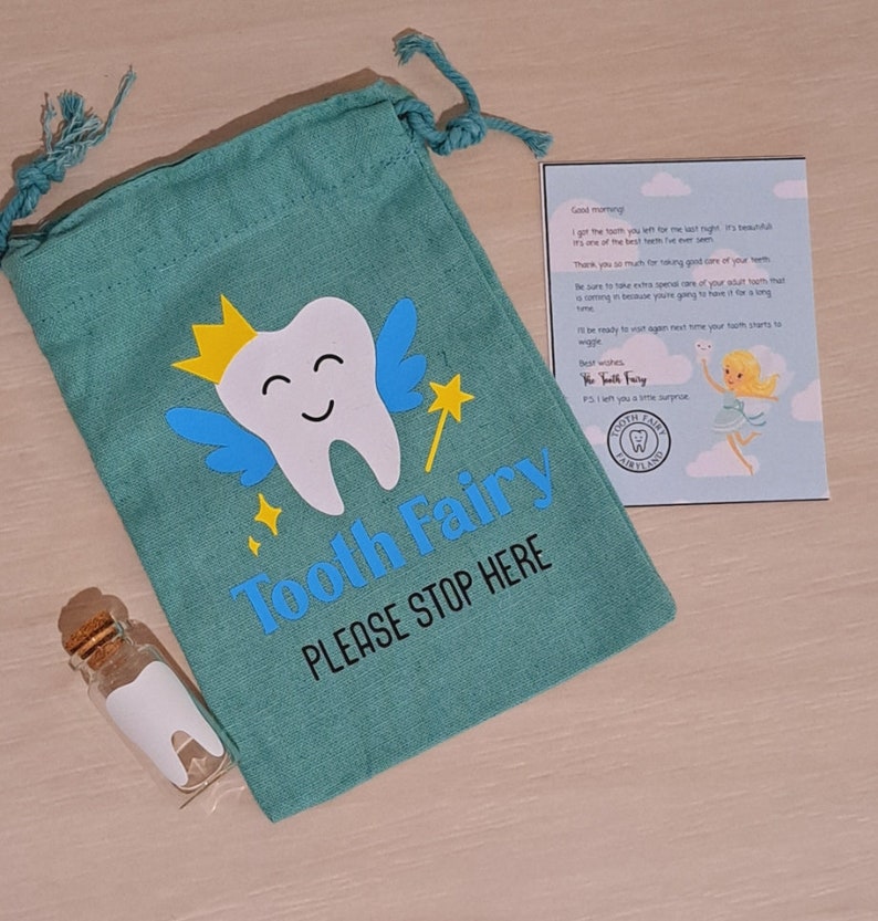 Tooth Fairy Bags With Tooth Keepsake Vial and Tooth Fairy Note ...