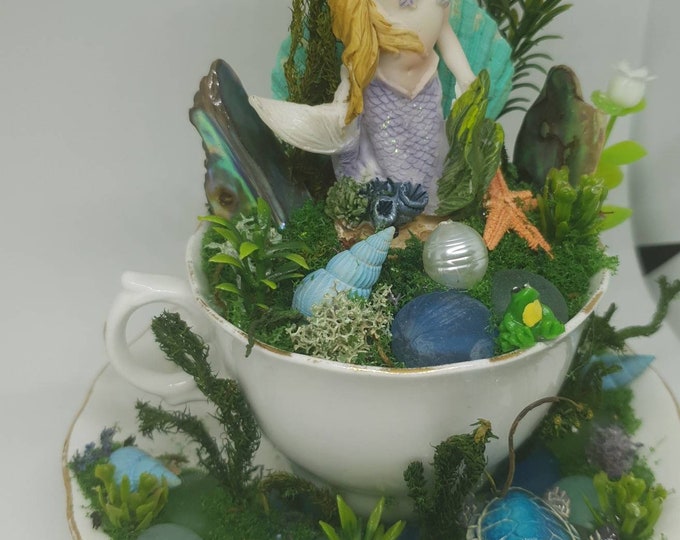 Mermaid Under the Sea Garden Teacup Centrepieces. Party Decor. Mermaid ...