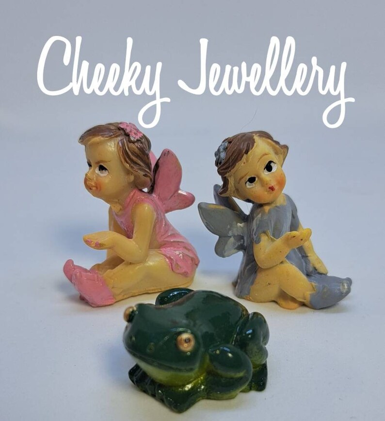 Fairy Garden Accessories. Cute Little Resin Fairy Pair + Frog, Fairy ...