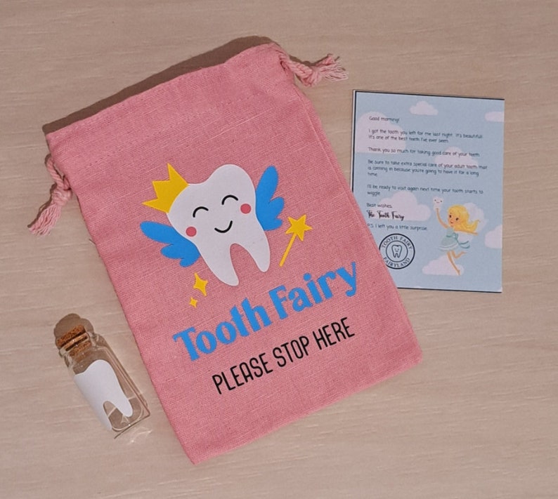 Tooth Fairy Bags With Tooth Keepsake Vial and Tooth Fairy Note ...