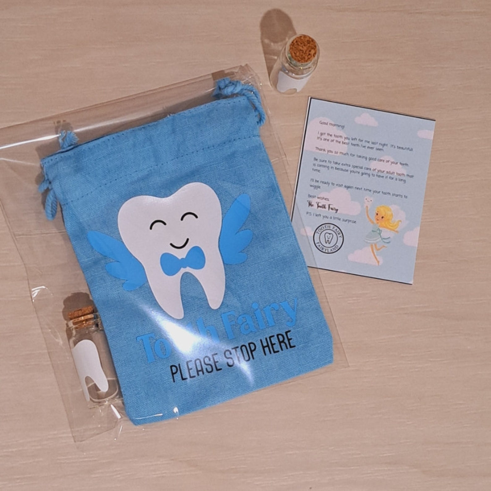 Tooth Fairy Bags With Tooth Keepsake Vial and Tooth Fairy Note ...