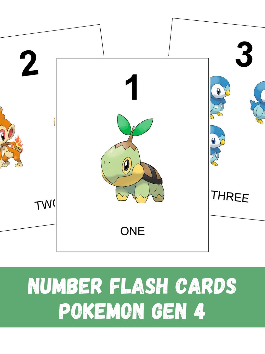 Pokémon Counting Flash Cards 1 to 20 Printable Number Cards Gen 4 ...
