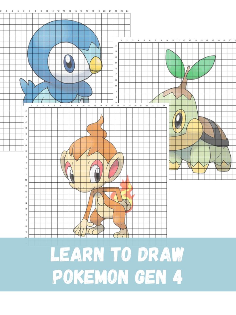 Pokémon Drawing Grid Workbook Gen 4, Learn to Draw Sinnoh Pokémon ...