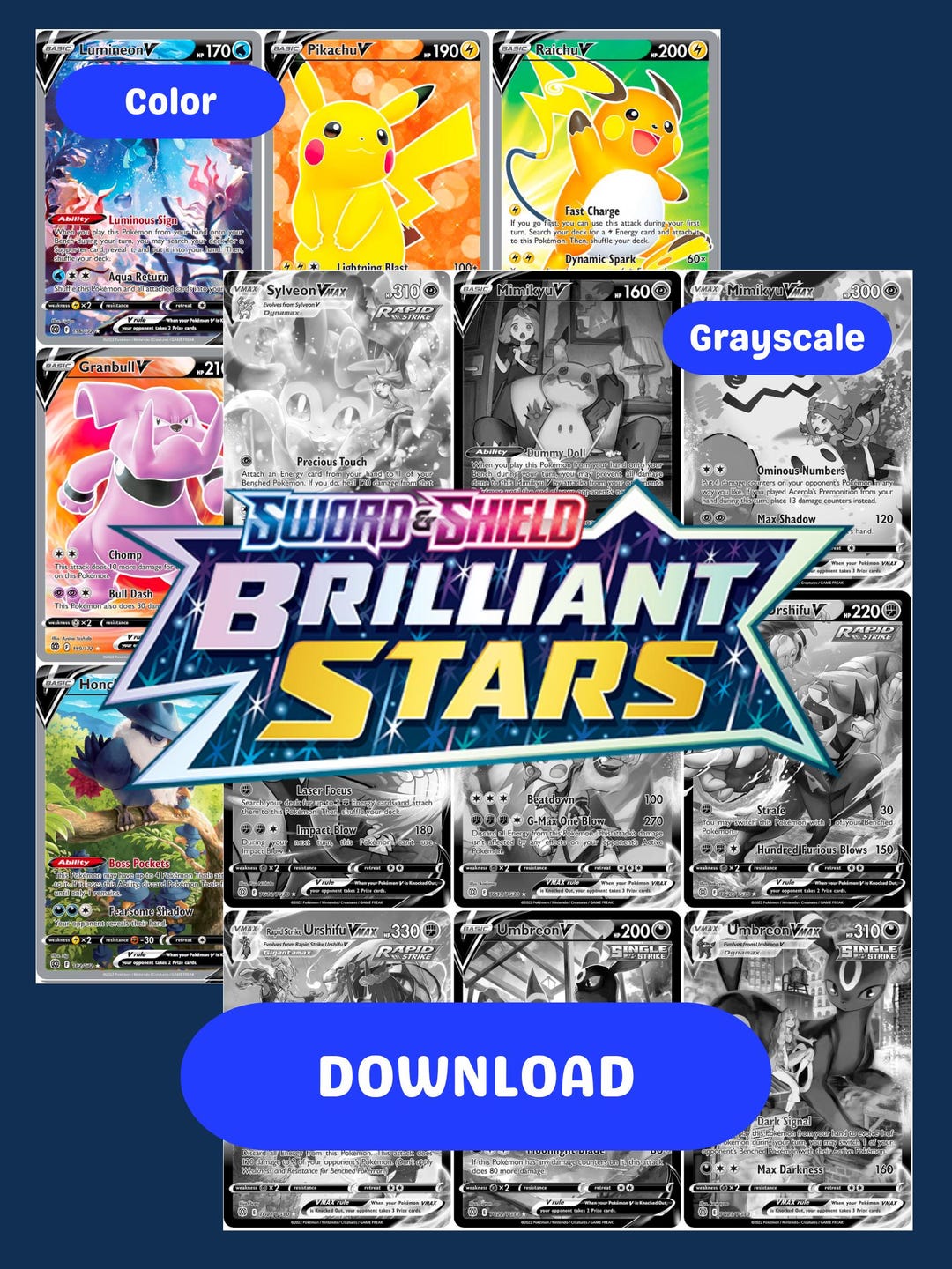 Sword & Shield: Brilliant Stars Printable Master and Complete Set ...