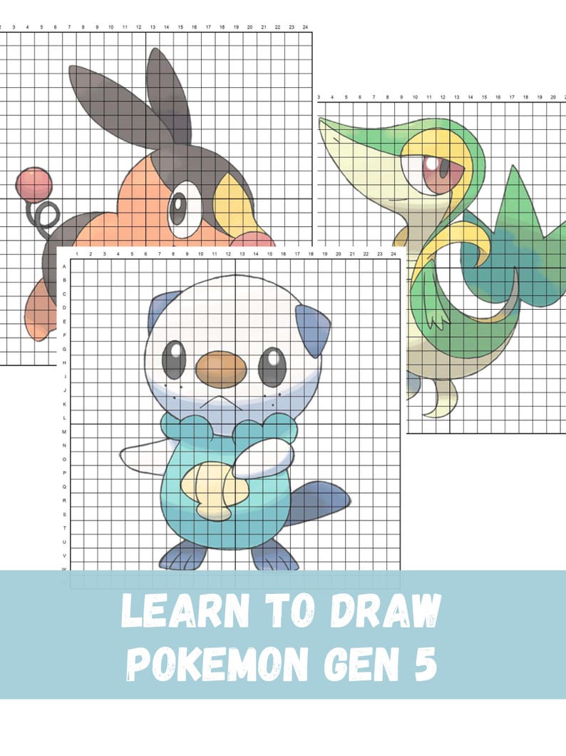 Pokémon Drawing Grid Workbook Gen 5, Learn to Draw Unova Pokémon ...