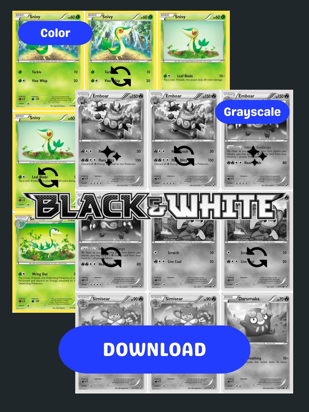 Black & White: Base Set Printable Master Set Binder Placeholders ...