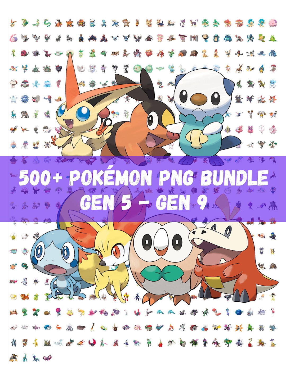500+ Pokémon PNG Bundle Gen 5 to 9: Transparent PNG, Pikachu Art ...
