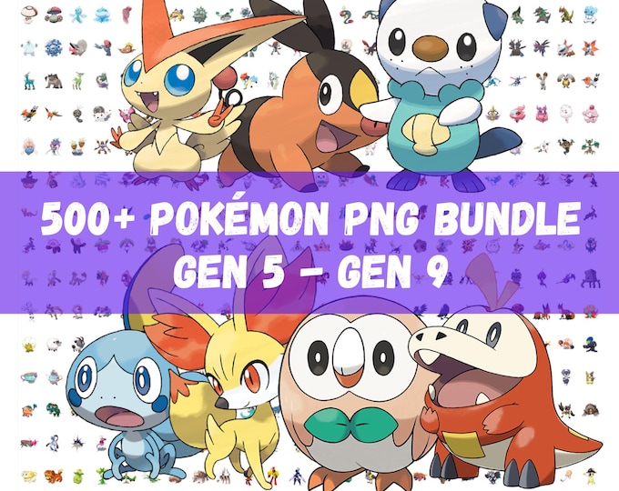 500+ Pokémon PNG Bundle Gen 5 to 9: Transparent PNG, Pikachu Art ...