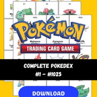Pokemon Complete Pokedex Checklist (all Generations, 1,025 Pokemon ...