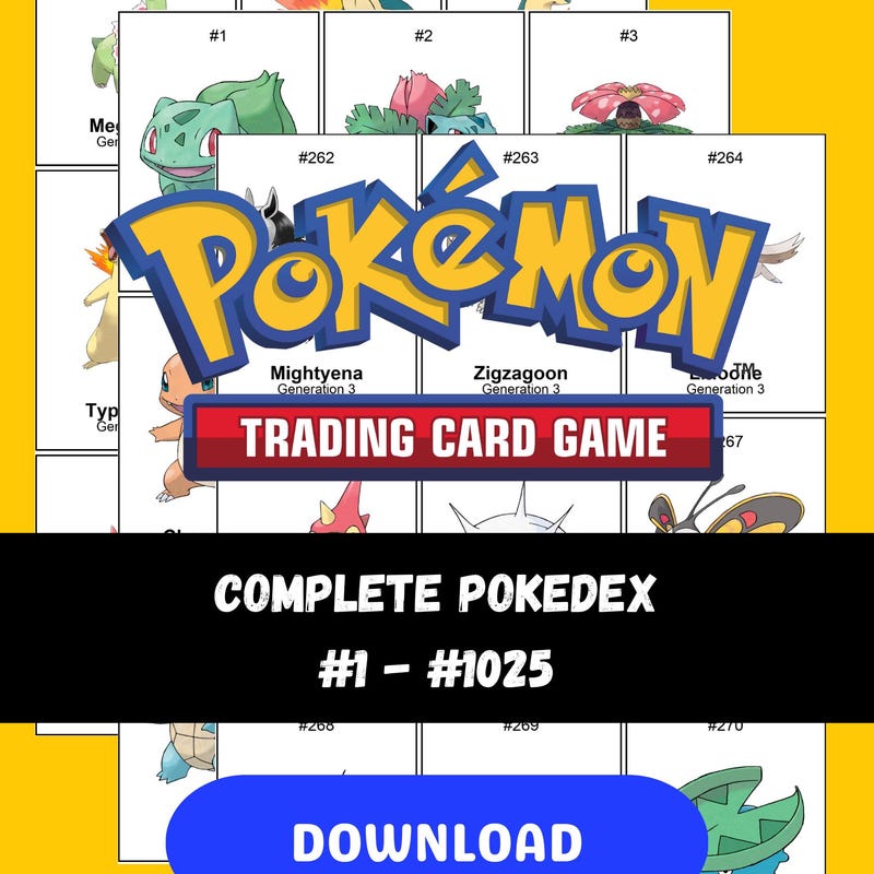 Pokedex Pdf for Binder - Etsy