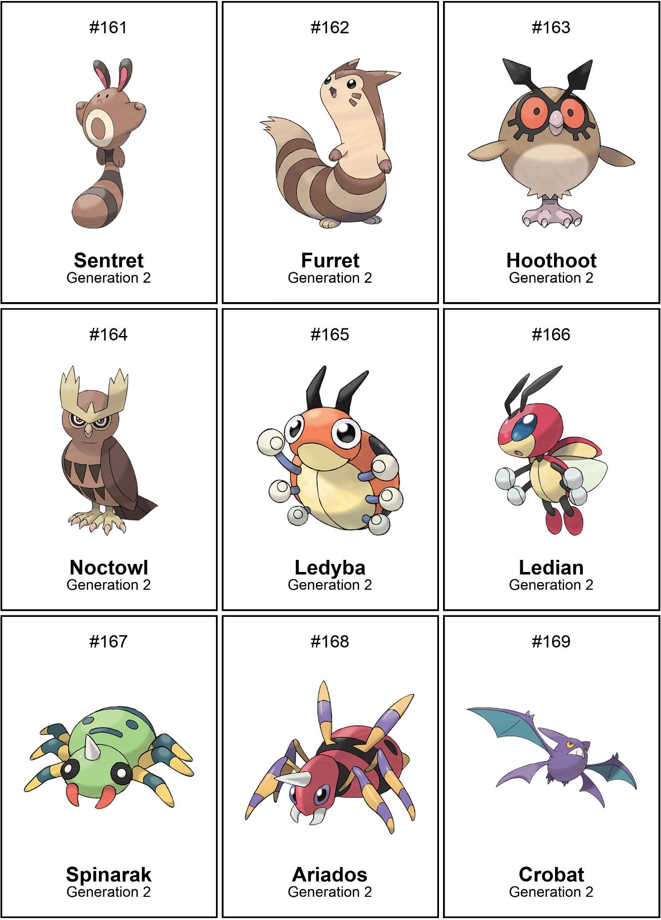 Pokémon National Pokédex: Generation 2 Printable Binder Pages ...
