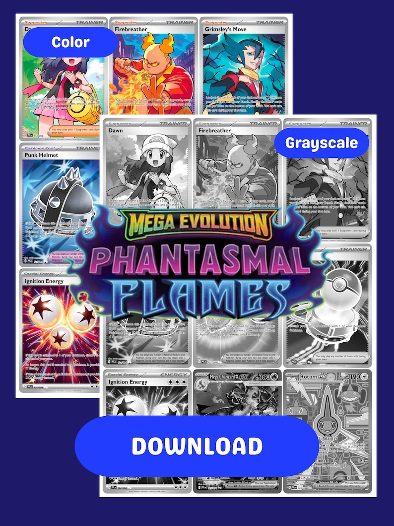 Mega Evolution: Phantasmal Flames Set Printable Master and Complete Set ...