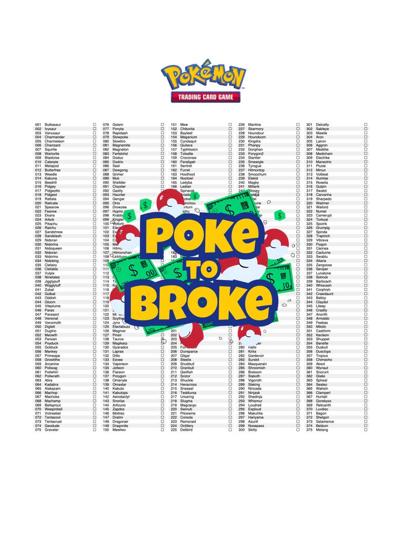 Pokémon National Pokédex 1025: Printable Binder Pages & Placeholders - Etsy
