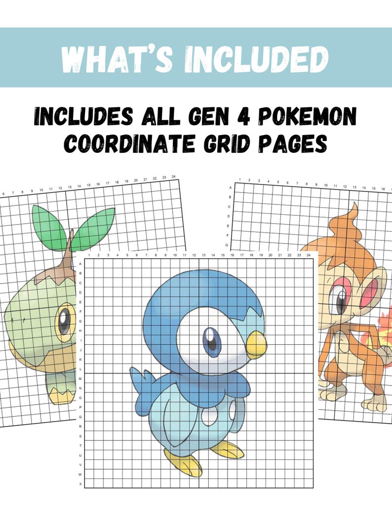Pokémon Drawing Grid Workbook Gen 4, Learn to Draw Sinnoh Pokémon ...