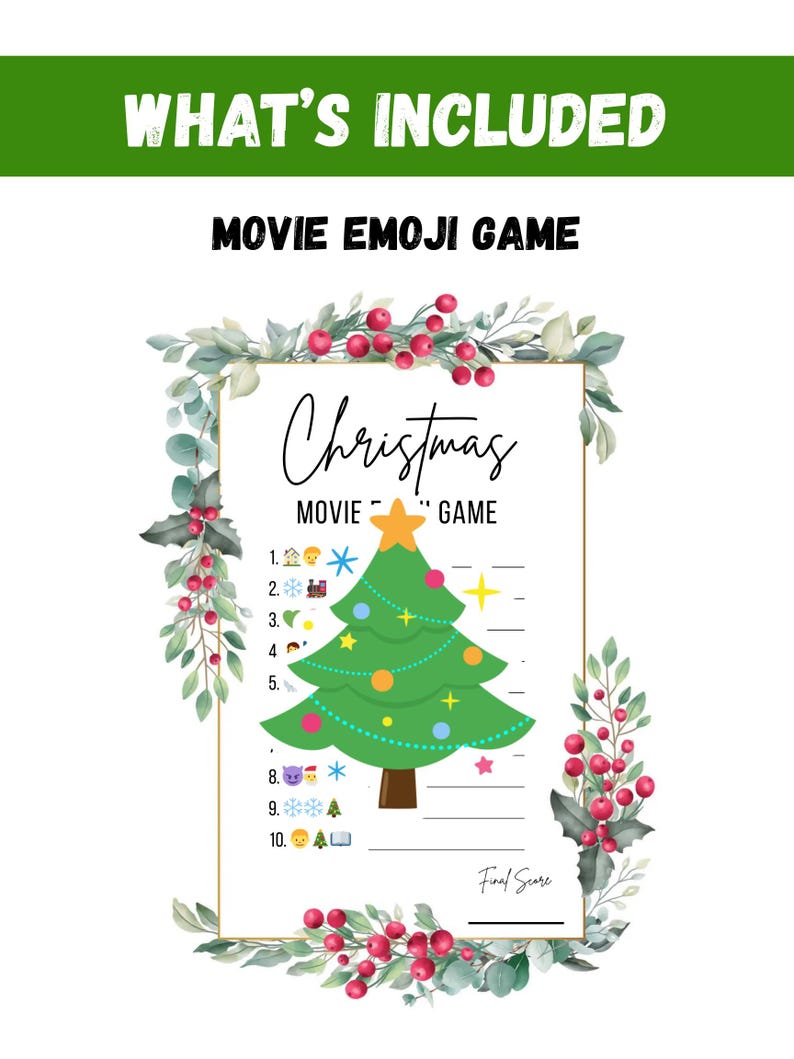 Christmas Emoji Game Bundle Printable, Christmas Songs, Movies and ...
