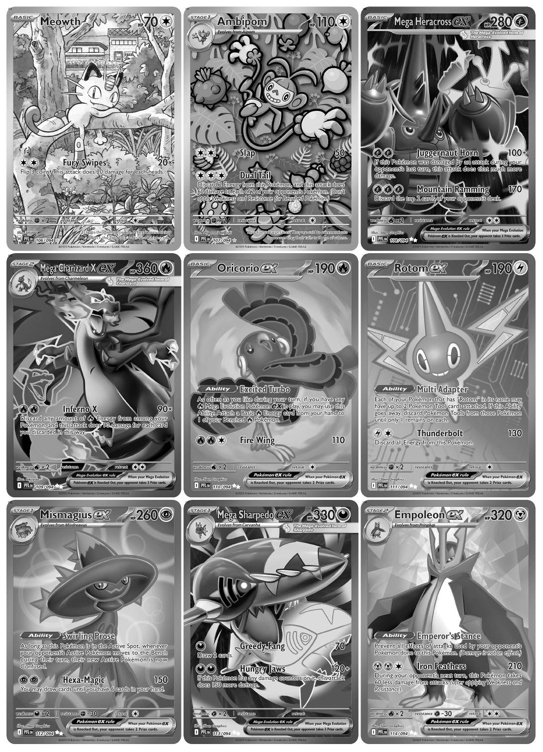 Mega Evolution: Phantasmal Flames Set Printable Master and Complete Set ...