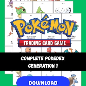 Pokémon National Pokédex: Generation 1 Printable Binder Pages ...