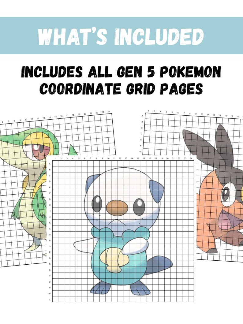 Pokémon Drawing Grid Workbook Gen 5, Learn to Draw Unova Pokémon ...