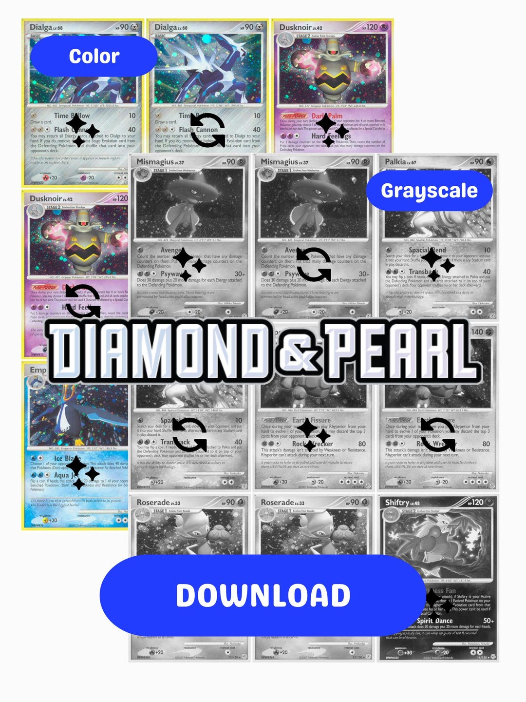 Diamond & Pearl: Base Printable Master Set Placeholders - Etsy