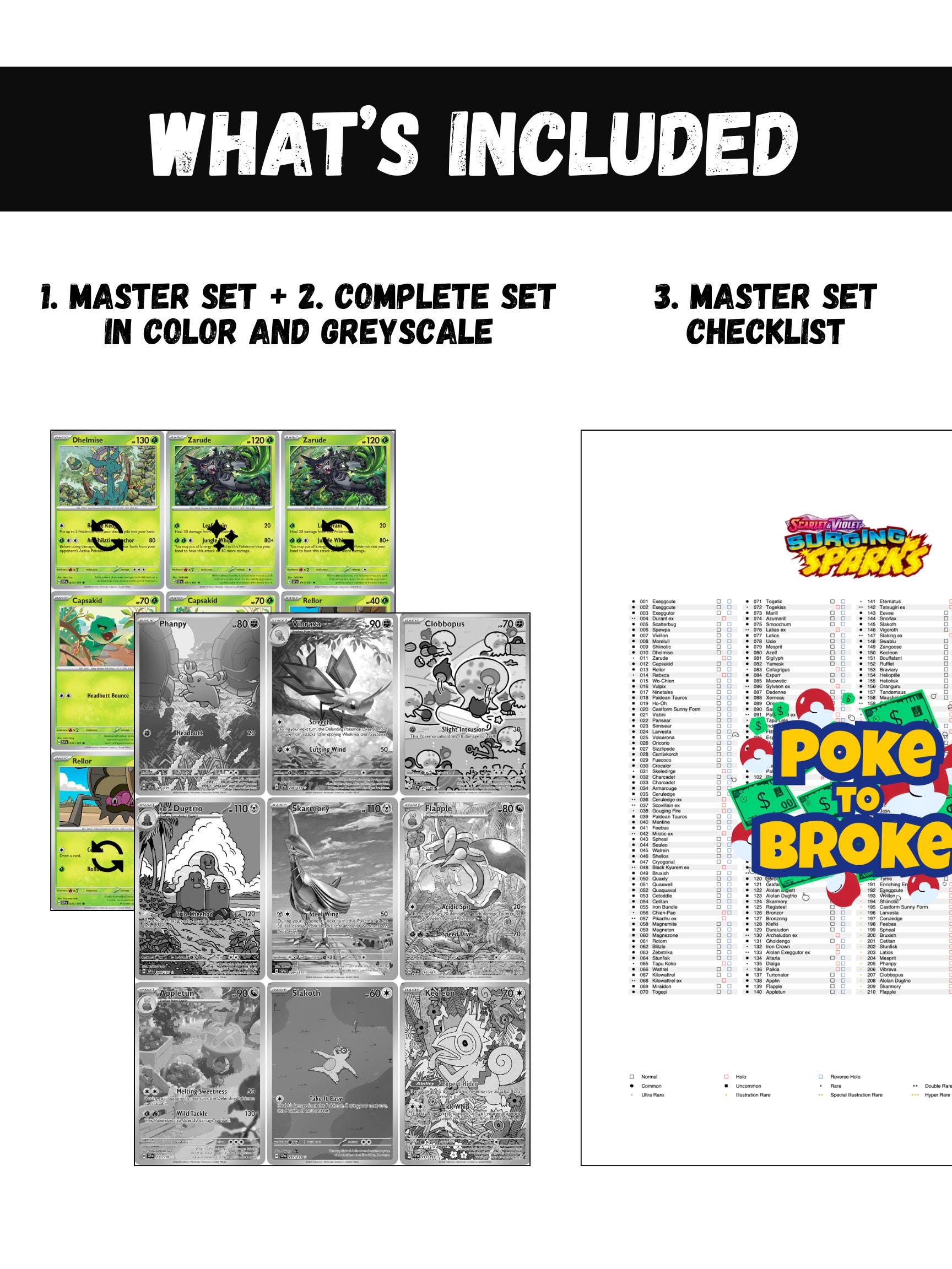 Scarlet & Violet: Surging Sparks Printable Master and Complete Set ...