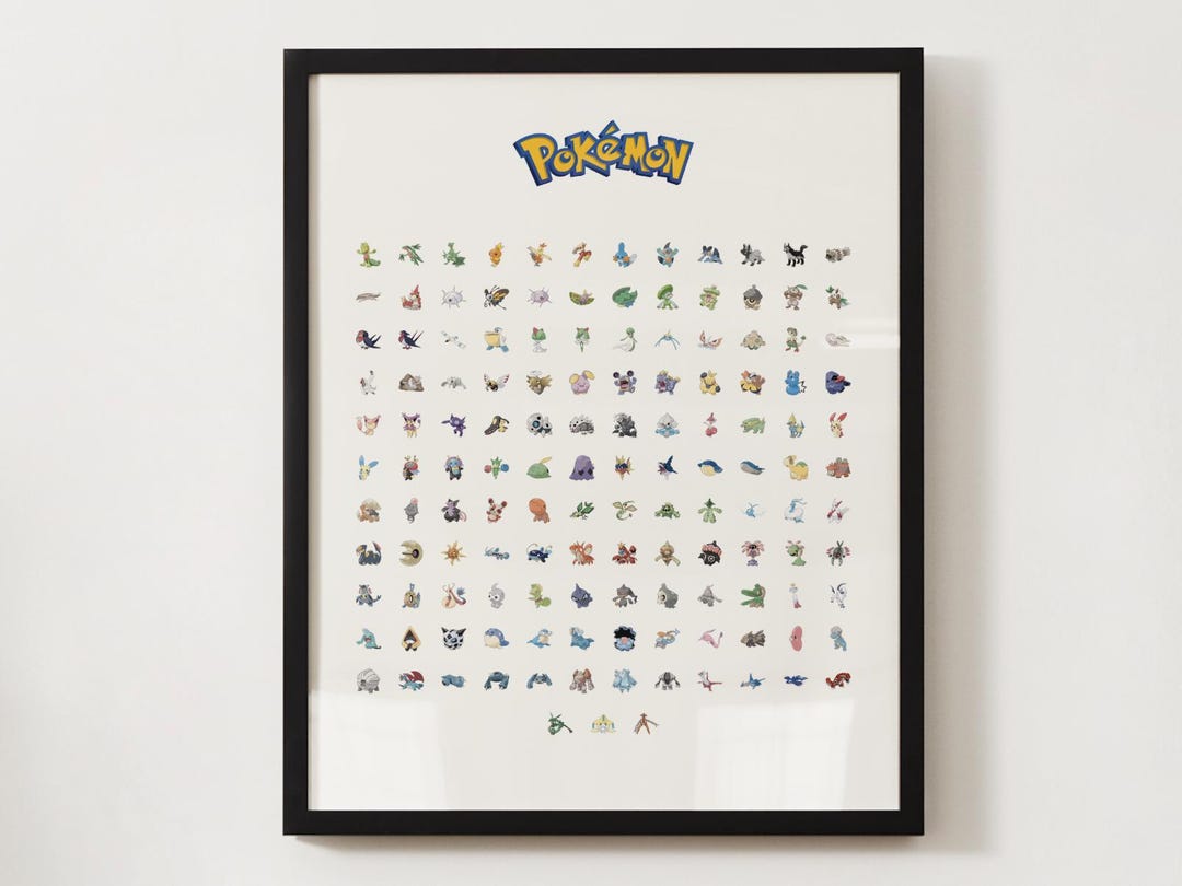 Pokemon Gen 3 Pokedex Poster, Hoenn Wall Art, Kids Bedroom Decor ...