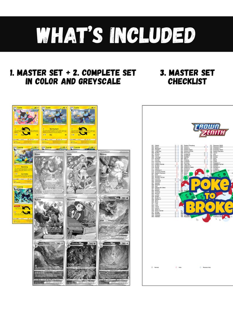 Sword & Shield: Crown Zenith Printable Master and Complete Set Binder ...