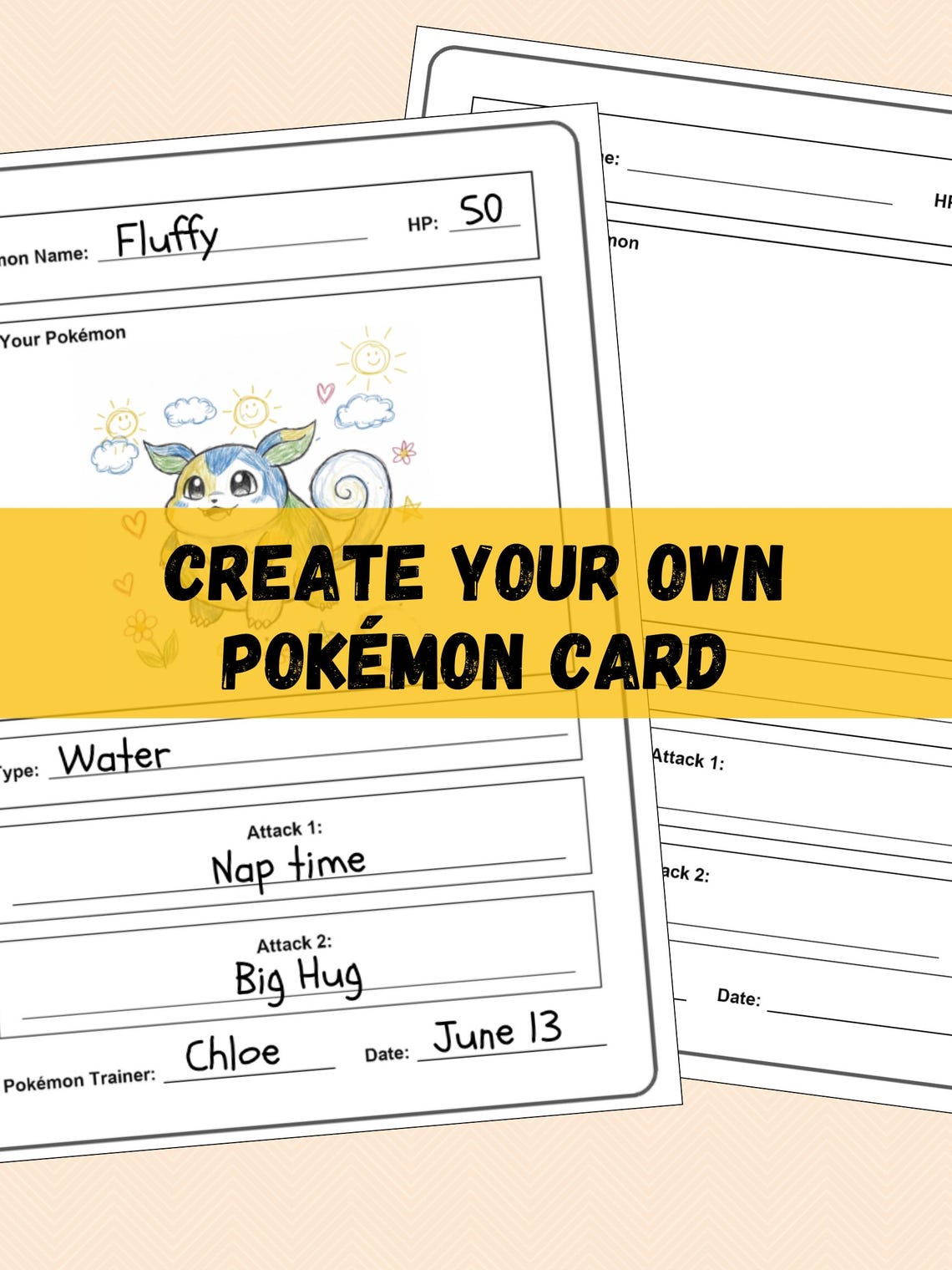 Create Your Own Pokemon Worksheet: Kids Drawing Activity (digital ...