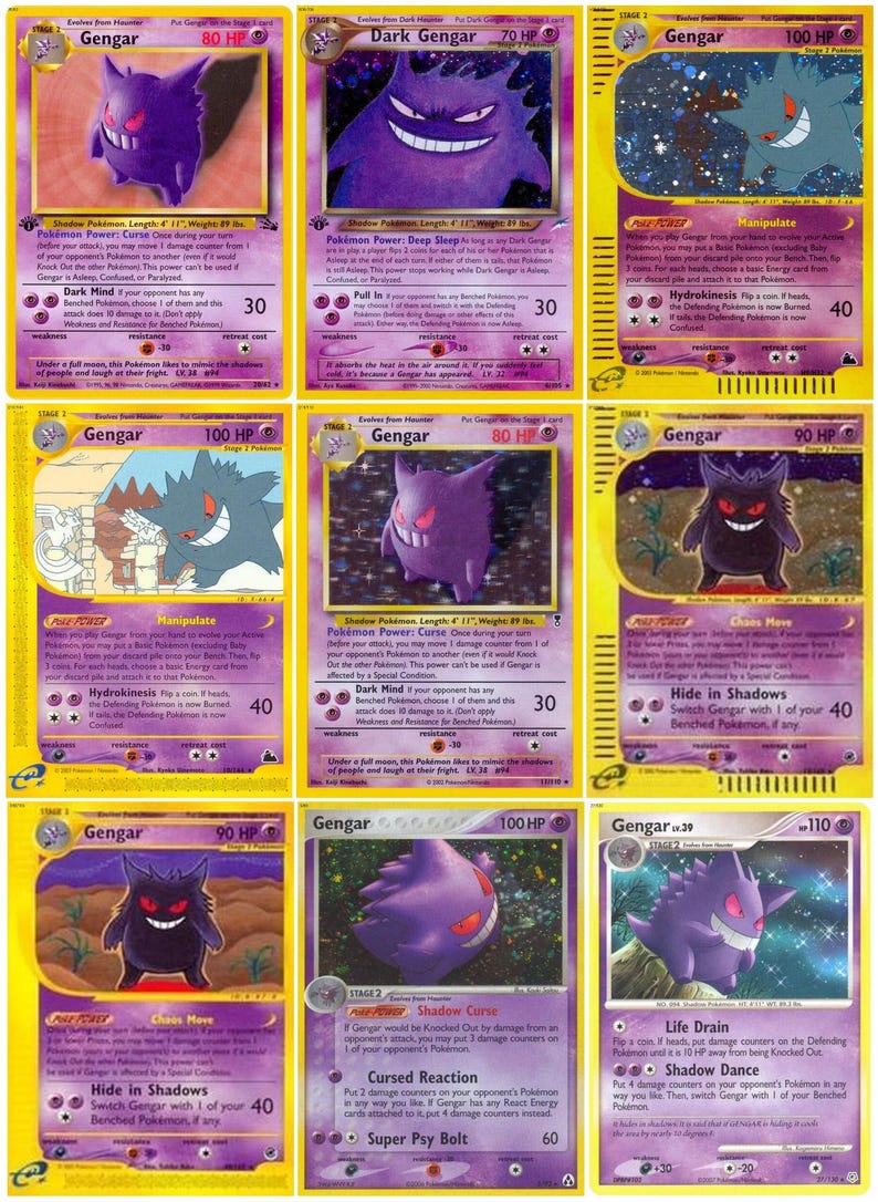 Gengar Complete Set: Printable Binder Pages & Placeholders + Checklist ...
