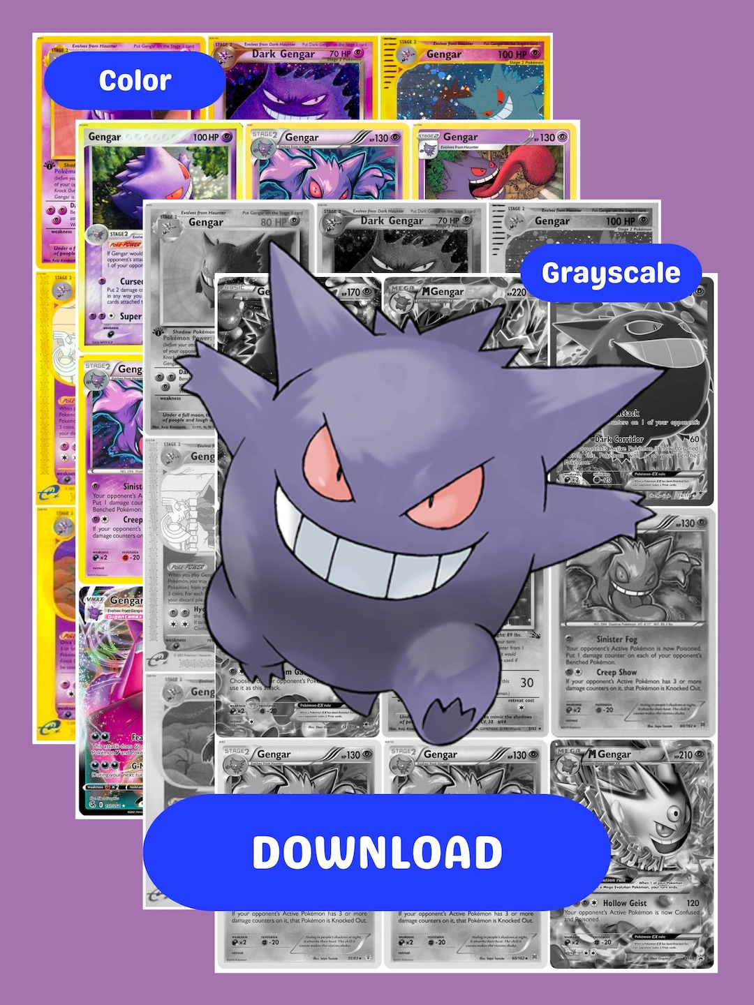 Gengar Complete Set: Printable Binder Pages & Placeholders + Checklist ...