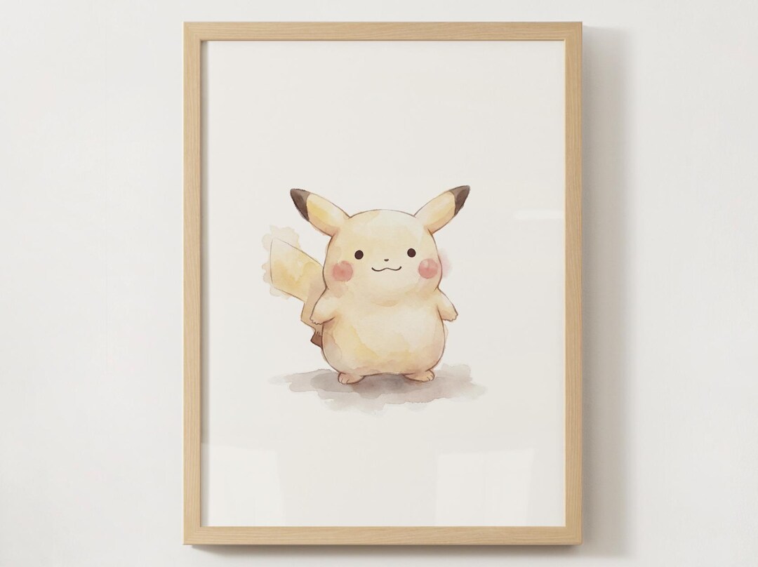 Ditto Style Pikachu Nursery Wall Art Printable, Cute Kids Room Decor ...