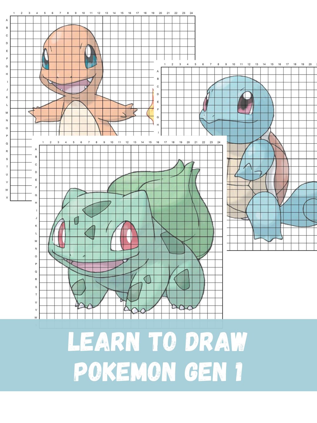 Pokémon Drawing Grid Workbook Gen 1, Learn to Draw Kanto Pokémon ...