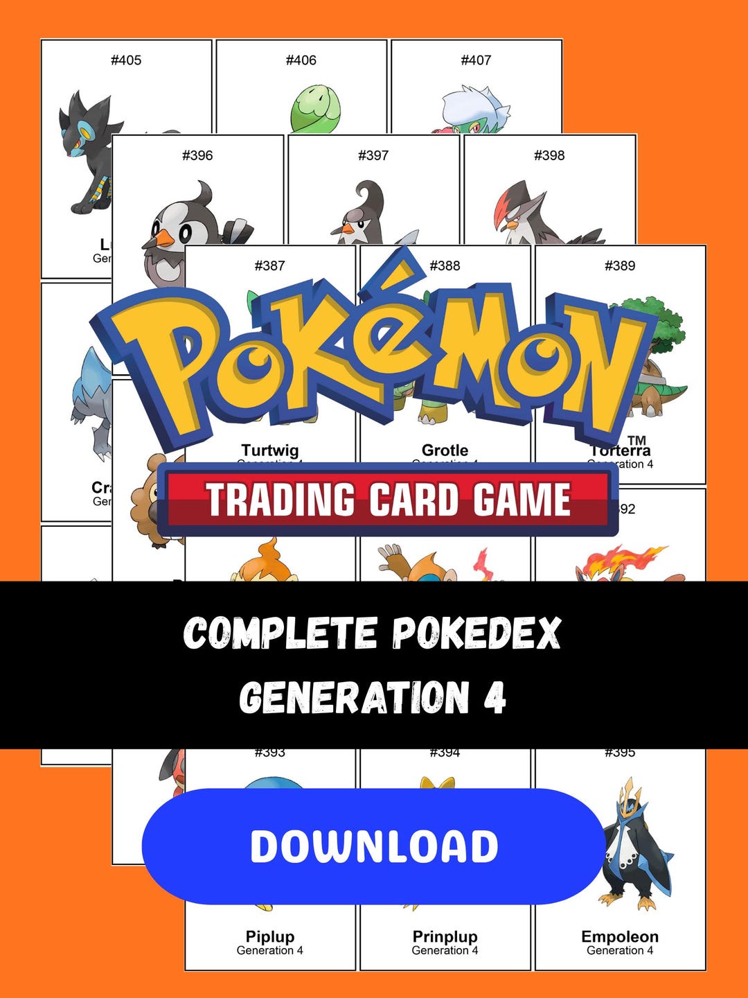 Pokémon National Pokédex: Generation 4 Printable Binder Pages ...