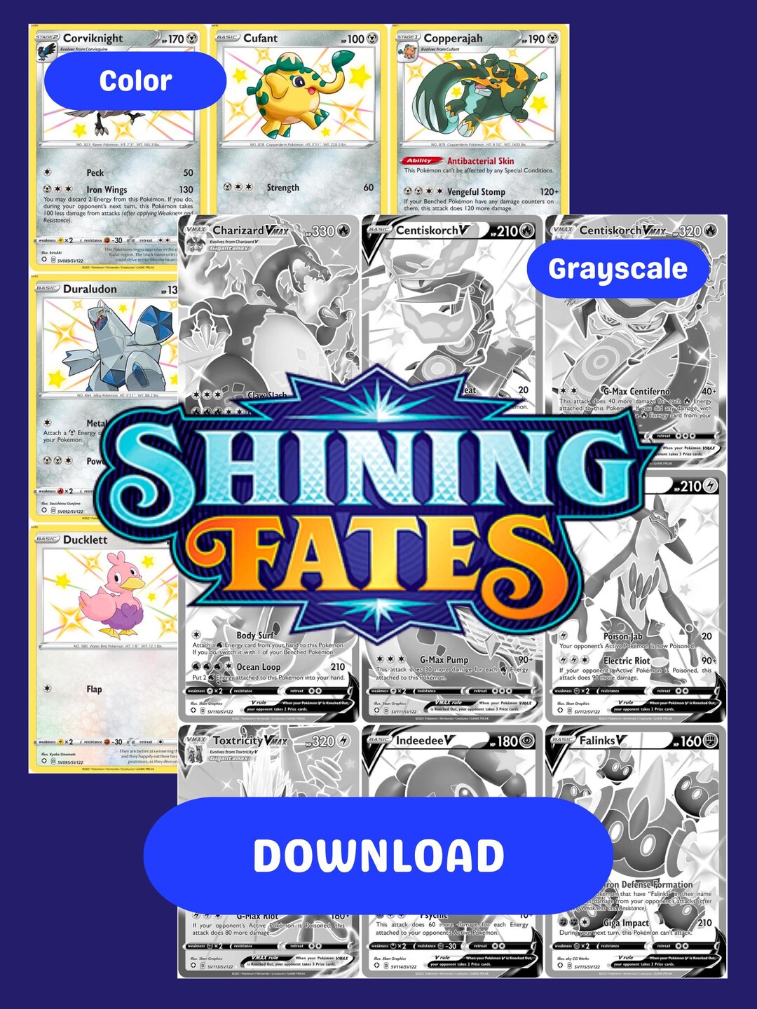 Sword & Shield: Shining Fates Printable Master and Complete Set Binder ...