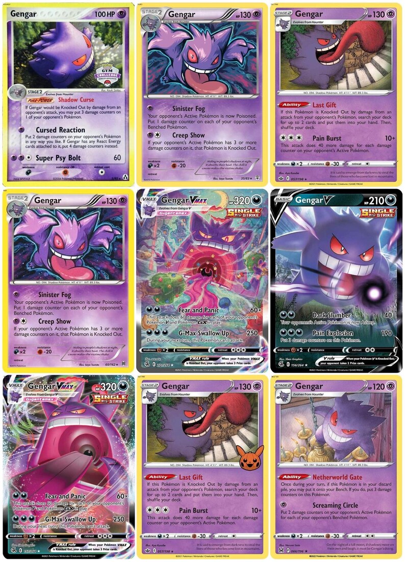 Gengar Complete Set: Printable Binder Pages & Placeholders + Checklist ...
