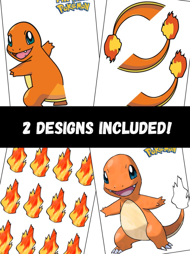 Pin the Tail on Charmander: Kids Birthday Party Game Printable (digital ...