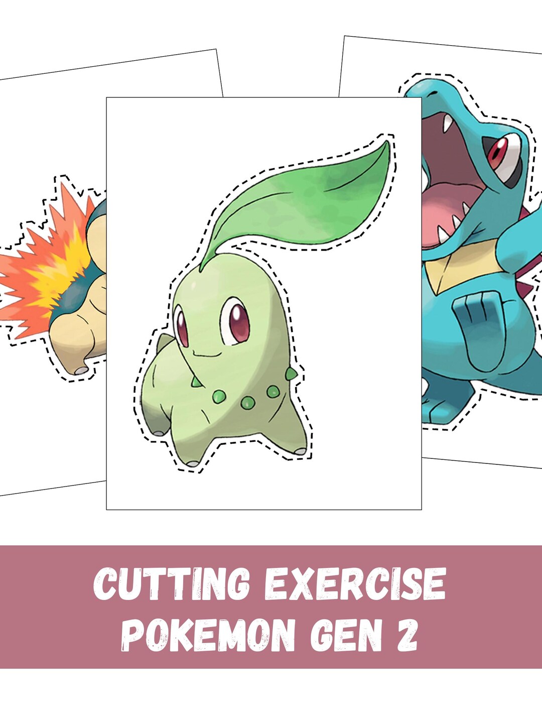 Pokémon Cutting Exercise Gen 2 Printable Scissor Skills Activity Cut ...