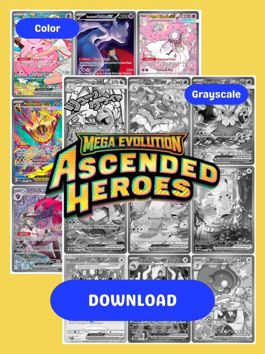 Mega Evolution: Ascended Heroes Set Printable Master and Complete Set ...