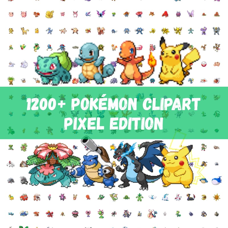 Pokemons Pixel Sticker - Etsy