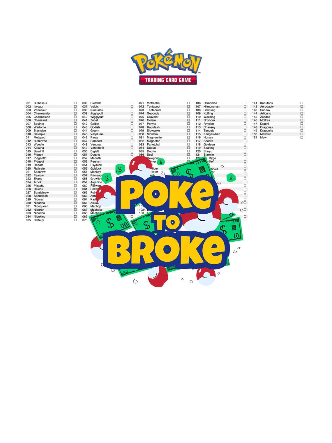 Pokémon National Pokédex: Generation 1 Printable Binder Pages ...