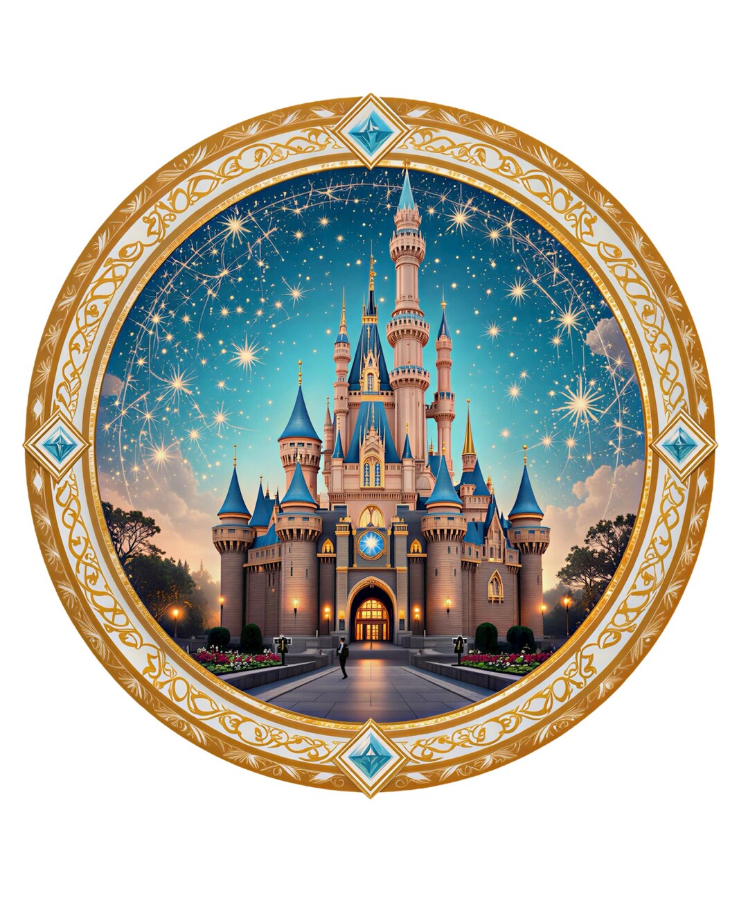 Art Deco Princess Castle PNG Clipart, Starry Night (digital Download ...