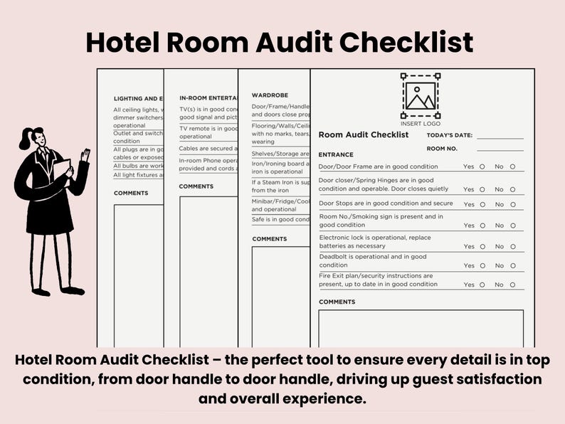 Hotel Room Audit Checklist | Hospitality Operations Template | Airbnb ...