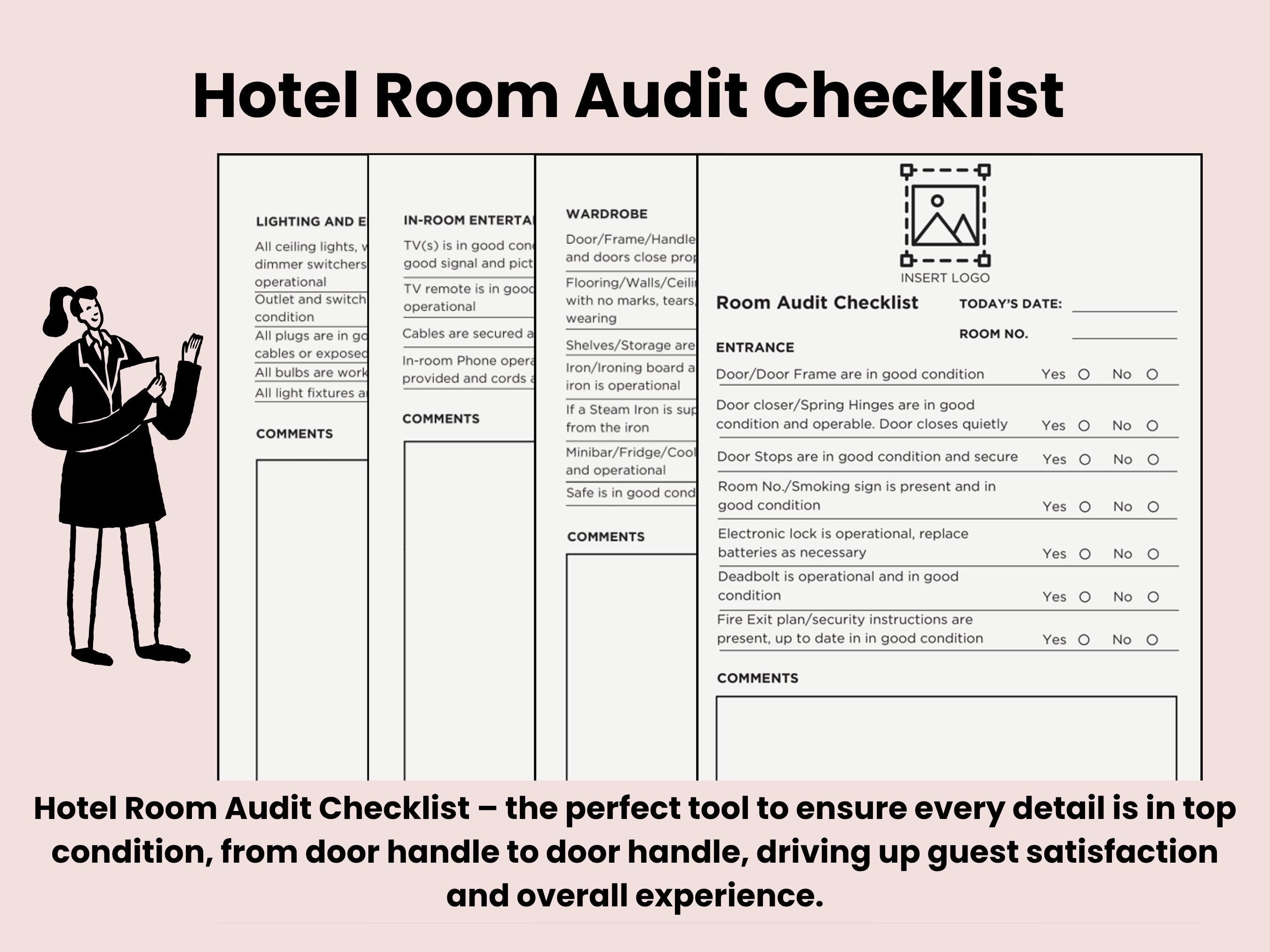 Hotel Room Audit Checklist | Hospitality Operations Template | Airbnb ...
