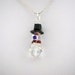Pendant - Swarovski Crystal Snowman Pendant W Red or Green Scarf - Etsy