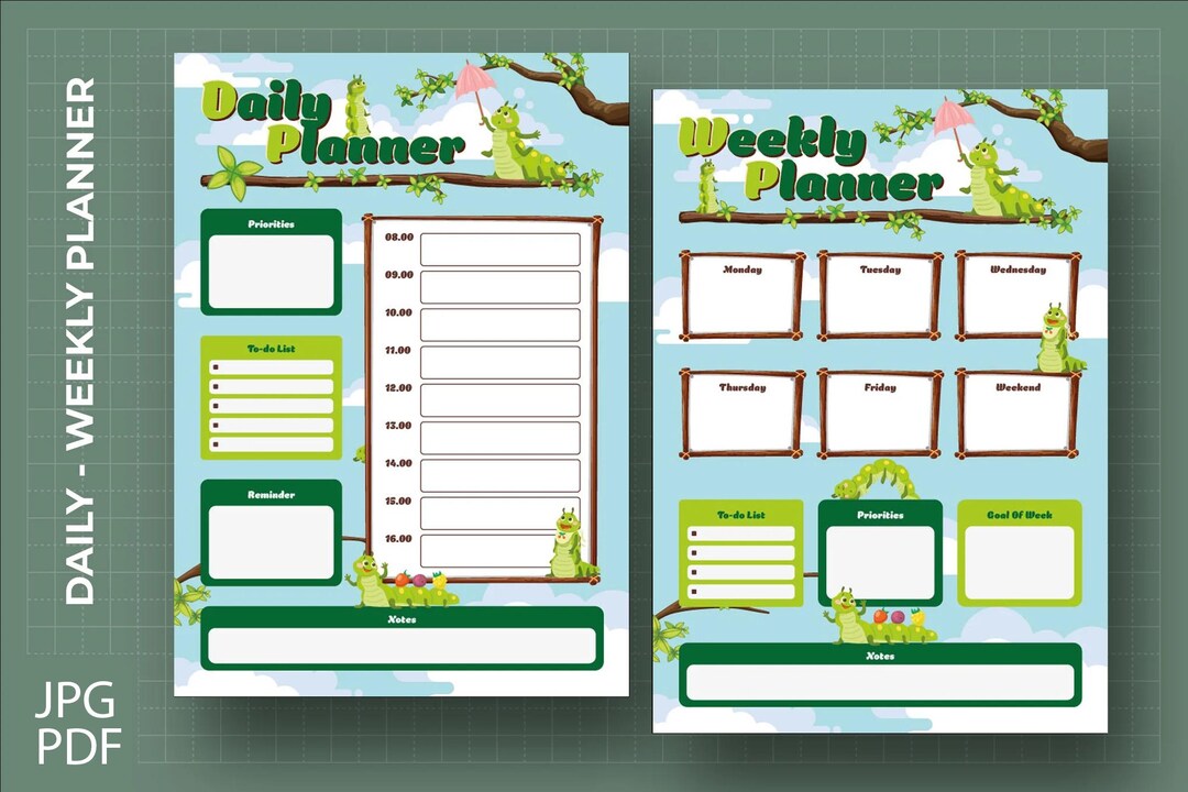 Daily and Weekly School Planner | A4 Printable PDF | Teacher & Student ...