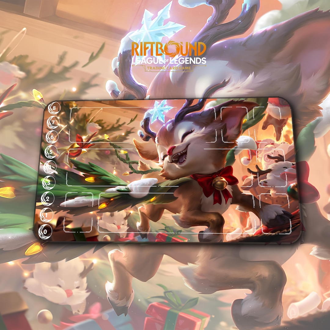 Playmat – Smolder Reindeer Christmas – Riftbound LOL TCG Game Mat 24x14 ...