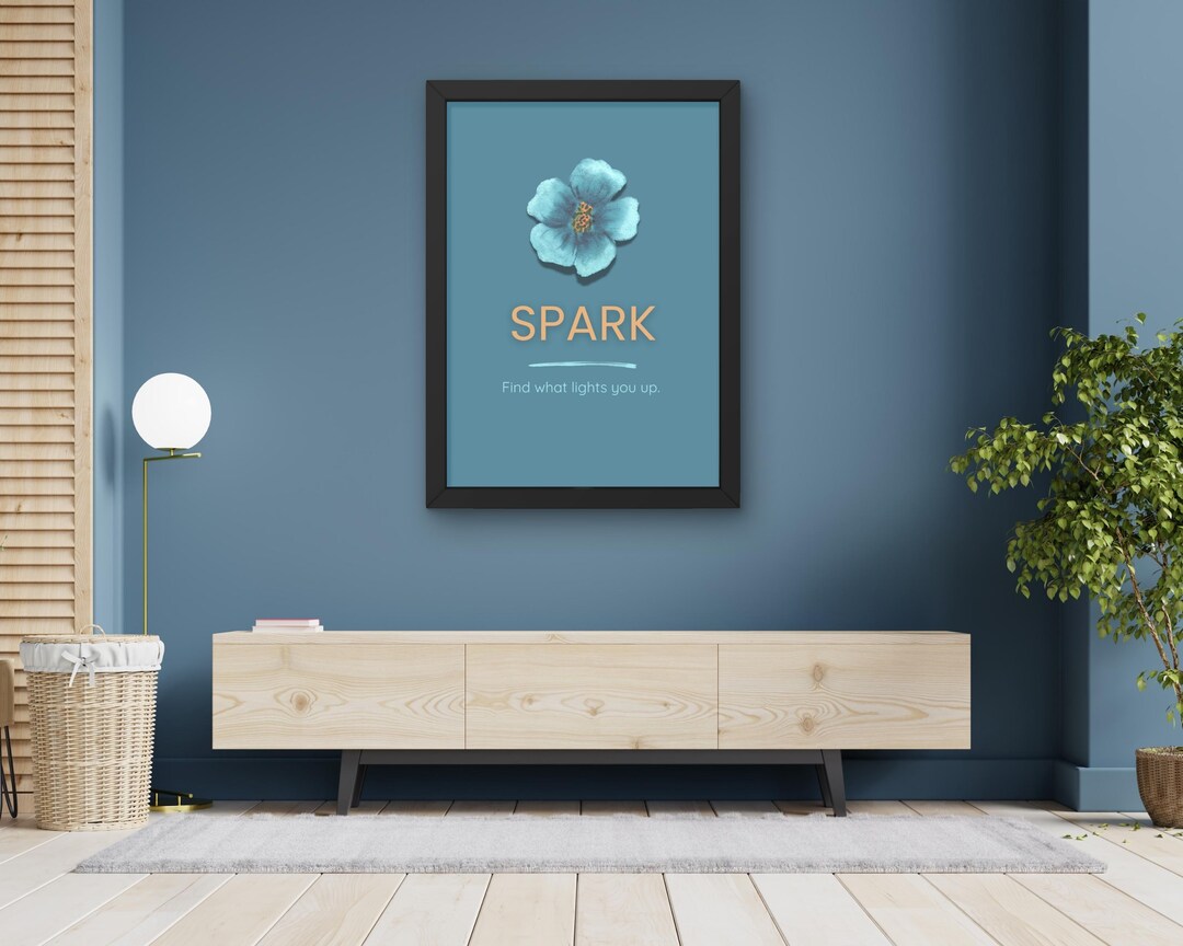 Printable Motivational Quote Wall Art – Floral Affirmation - "spark" - Etsy
