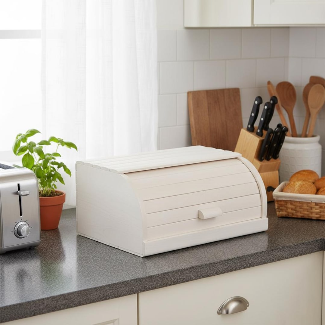 Handmade White Wooden Bread Box 38x27x17 Cm - Etsy