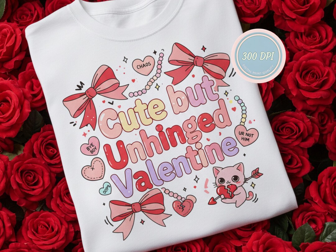 Cute but Unhinged Valentine PNG – Funny Coquette Valentine Design ...