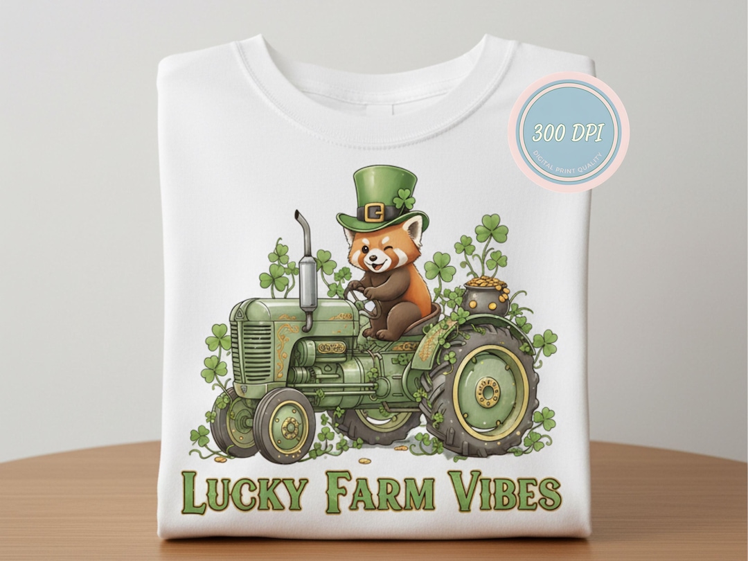 St. Patrick’s Day Tractor PNG | Lucky Farm Decor | Shamrock Tractor ...