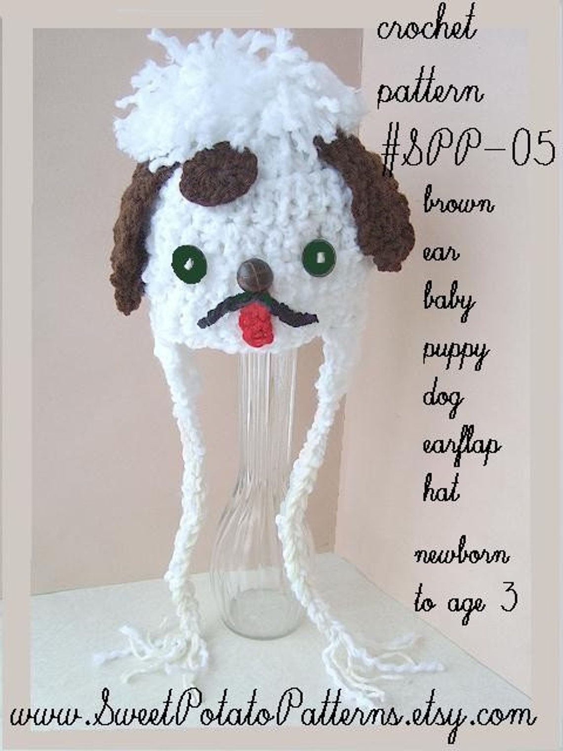 Instant Download PDF Crochet Pattern Puppy Dog Ear Flap Hat - Etsy